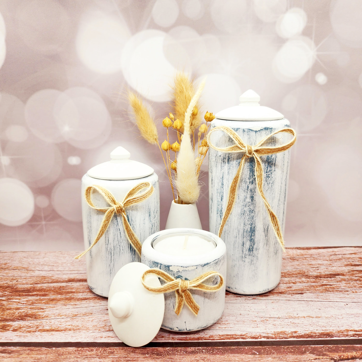 3 Beton Häuser im Set Eukalyptus Frisches Design für Ihre Deko - Betonte Deko