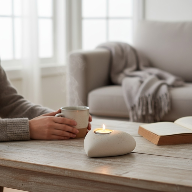 großes Herz Teelichthalter aus Beton für besondere Momente